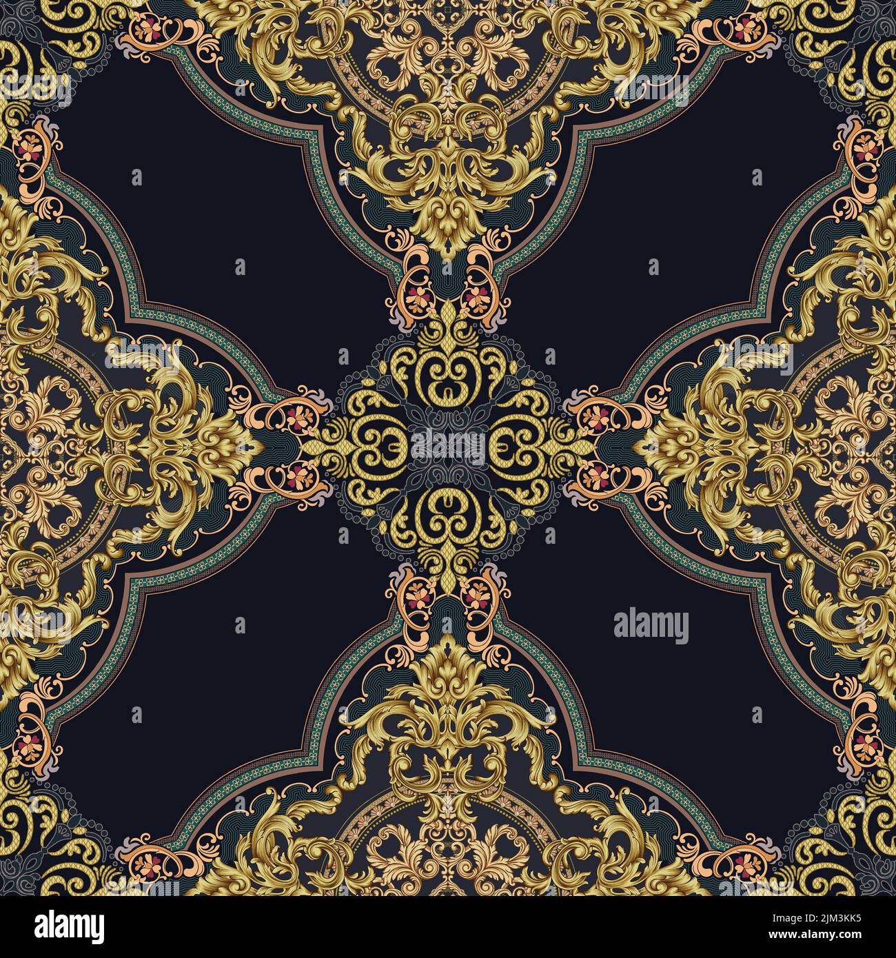 A beautiful seamless pattern in baroque style Stock Photo - Alamy