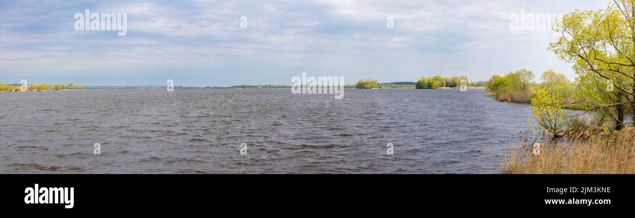 panoramic landscape with Lake Pecs - Hungary,clouds,sprin Stock Photo ...
