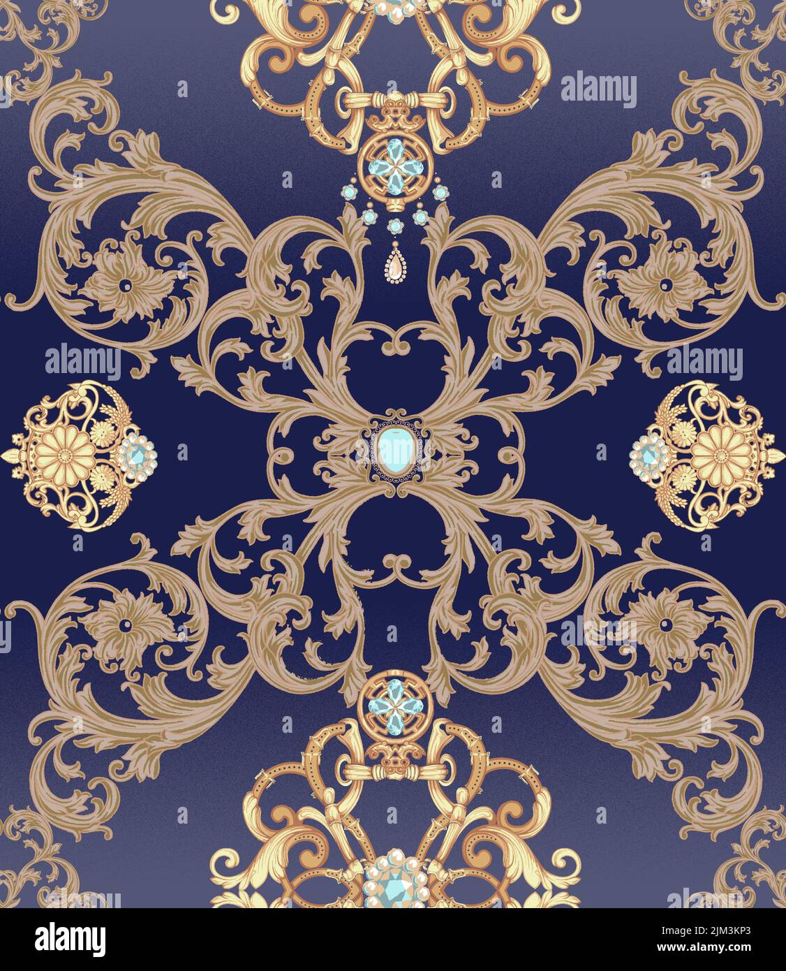 A beautiful seamless pattern in baroque style Stock Photo - Alamy