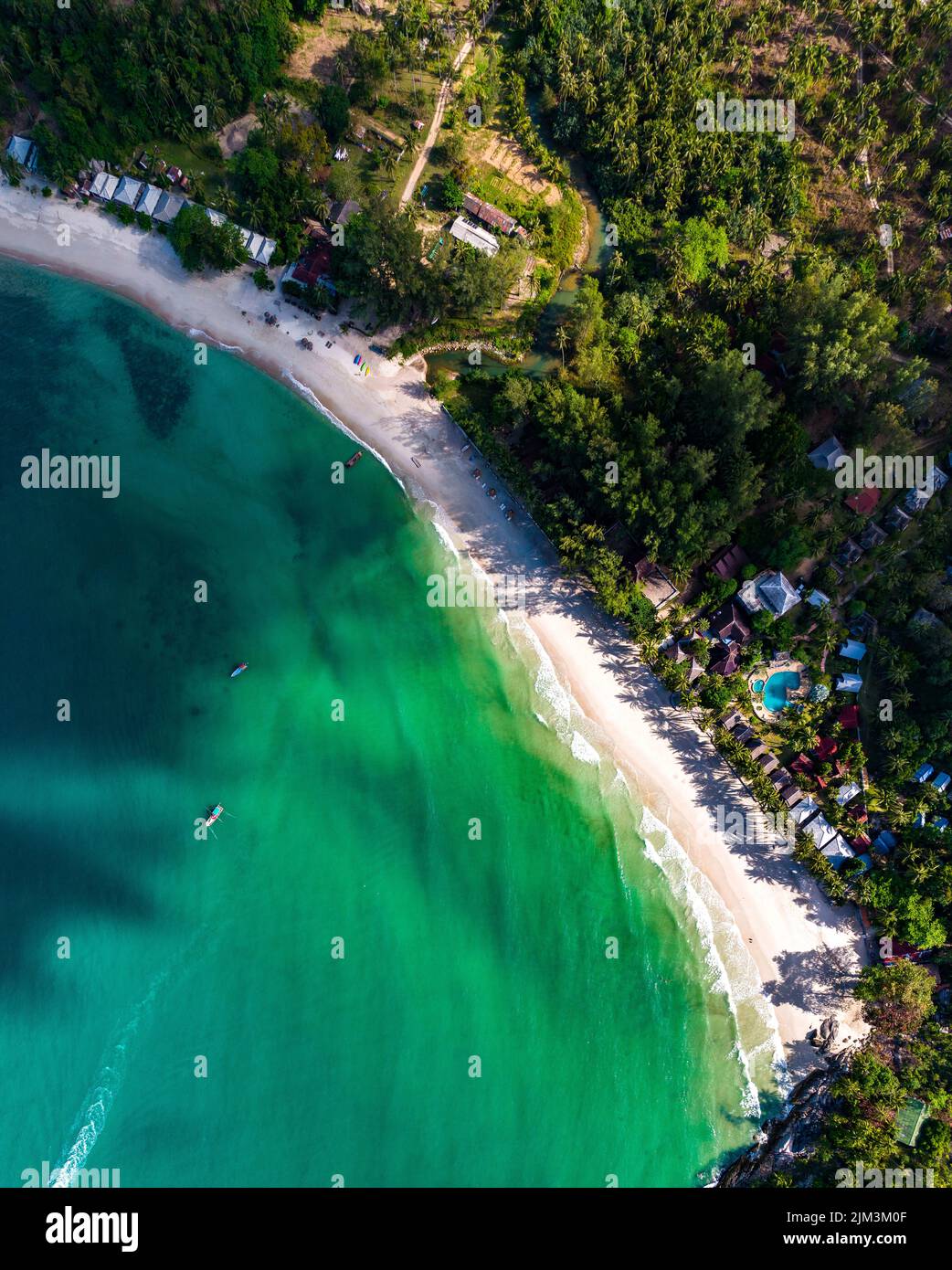 Aerial view of Bottle beach and viewpoint, in Koh Phangan, Thailand ...