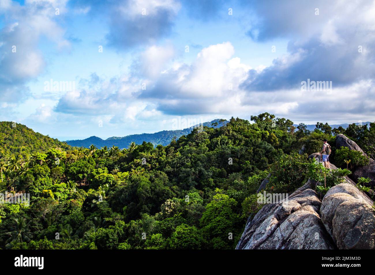 Aerial view of Bottle beach and viewpoint, in Koh Phangan, Thailand ...