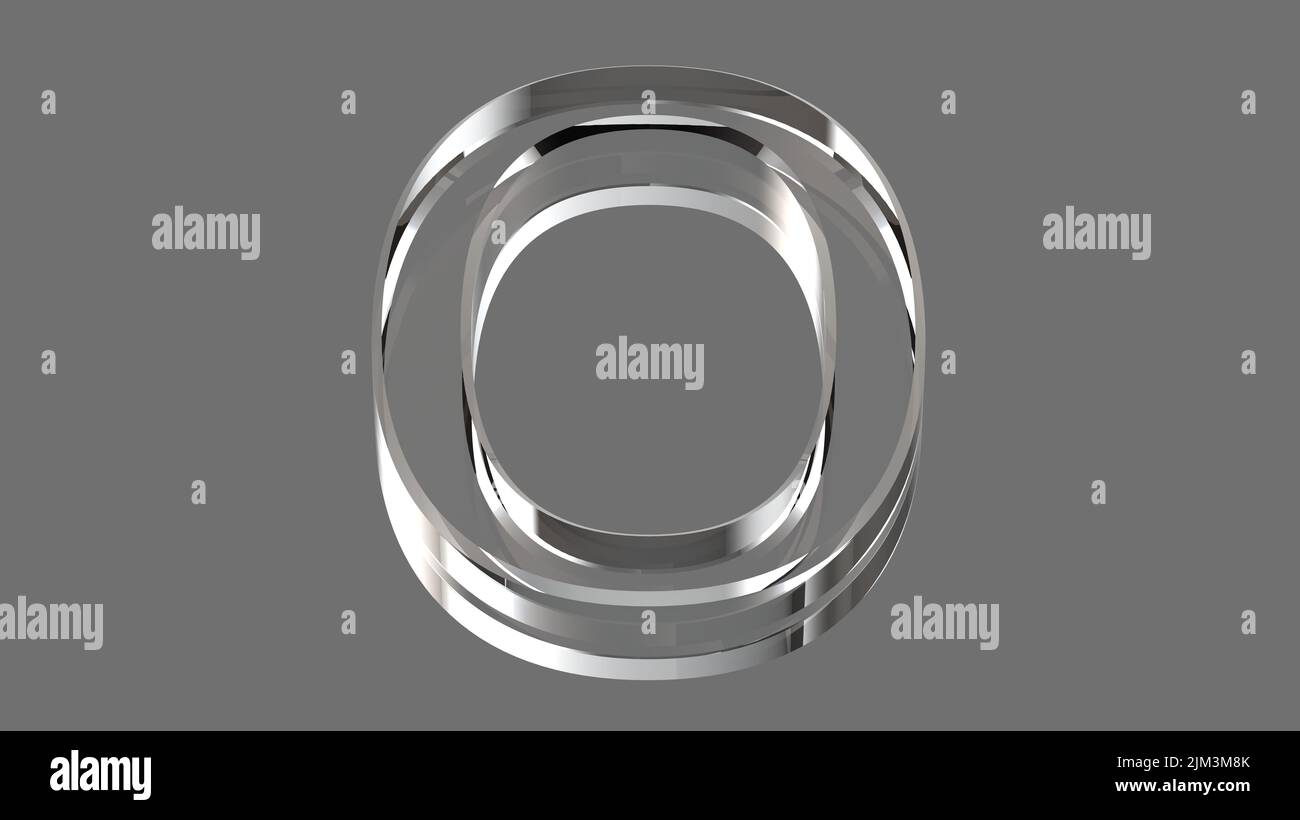 number zero gold 0 silver 3d glass crystal anniversary render ...