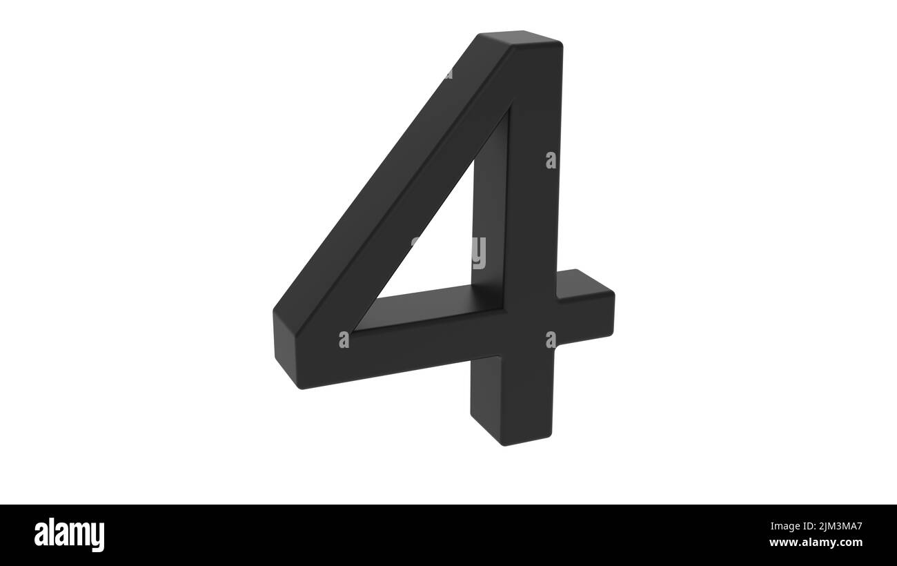 number 4 four gold silver 3d glass crystal anniversary render ...