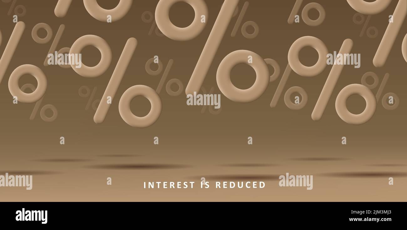 Pattern background with 3d signs of percent symbol falling Stock Vector ...