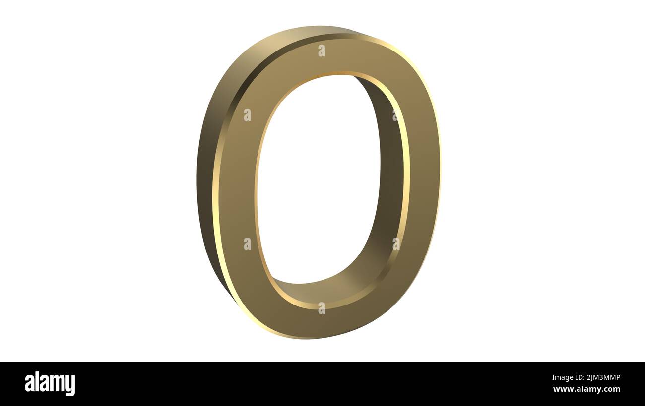0 zero number gold silver glass crystal anniversary 3d render ...
