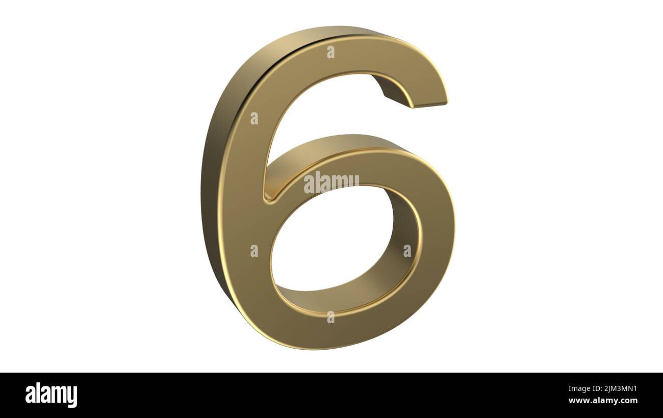 6 number six gold silver 3d glass crystal anniversary render ...
