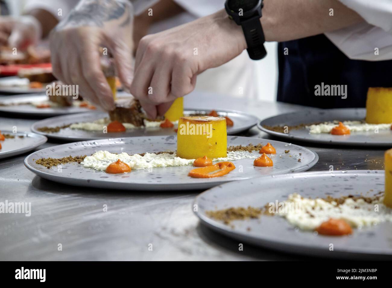styling food plate to look artisti Stock Photo - Alamy