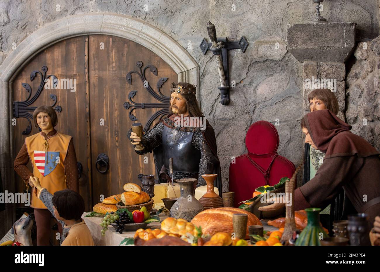 The Mannequin doll representing rulers and servants at the medieval ...