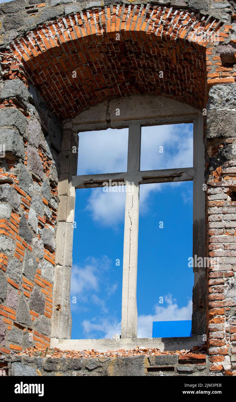The sky seen through an old window, wall, vintage Stock Photo - Alamy