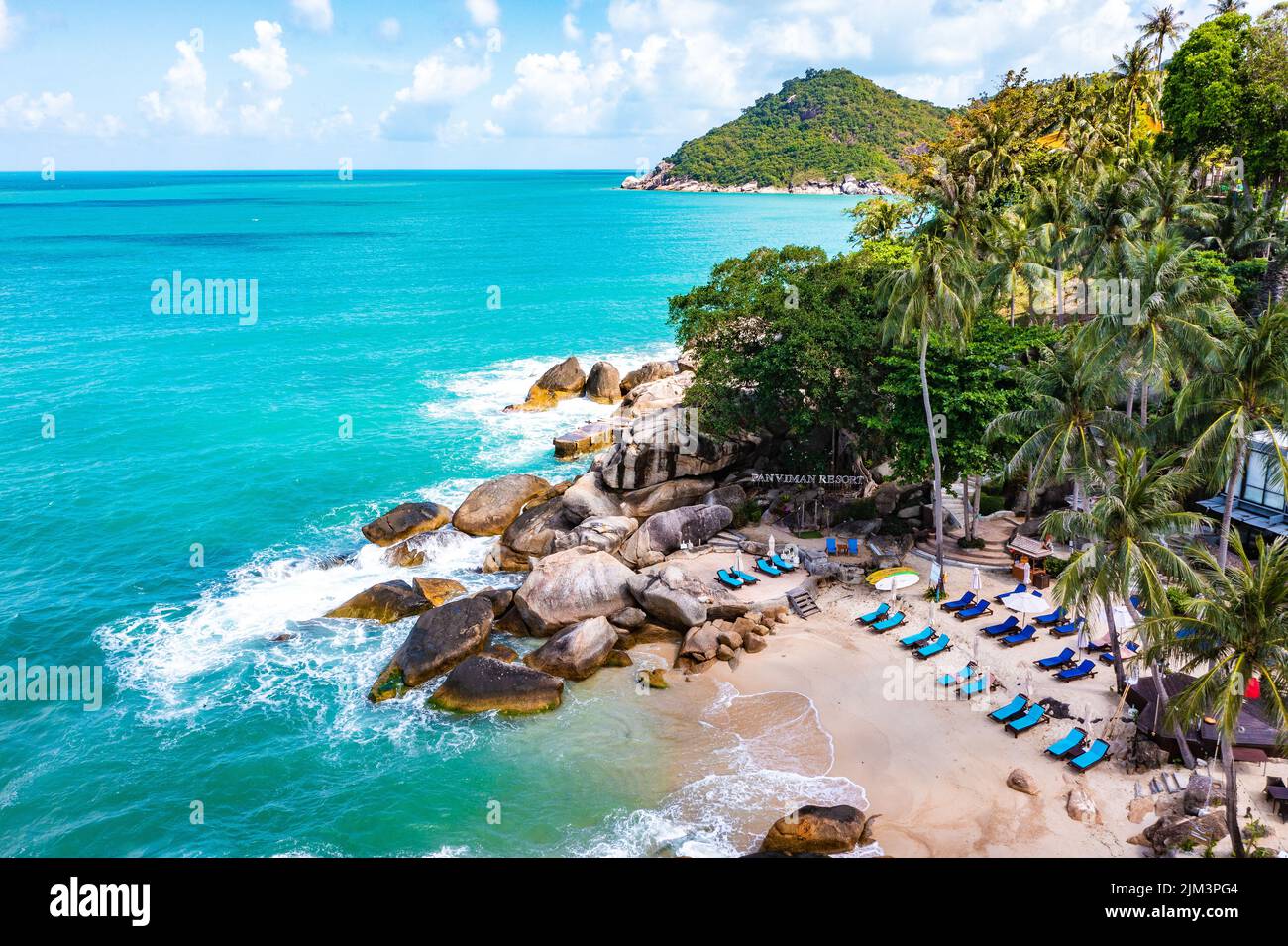 Aerial view of Thong Nai Pan Beach in Koh Phangan, Thailand Stock Photo ...