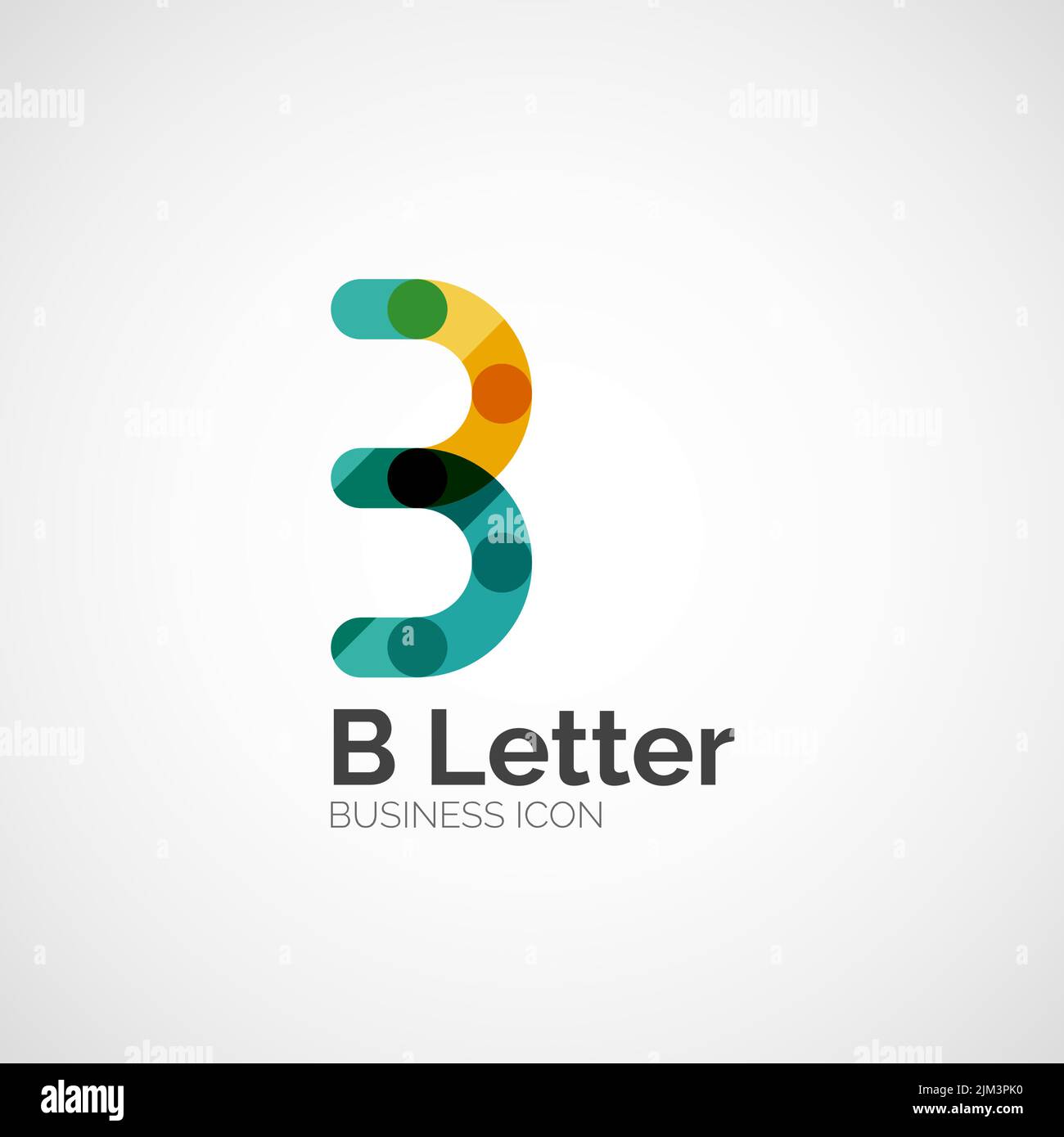 B letter logo, minimal line design, business icon Stock Vector Image ...