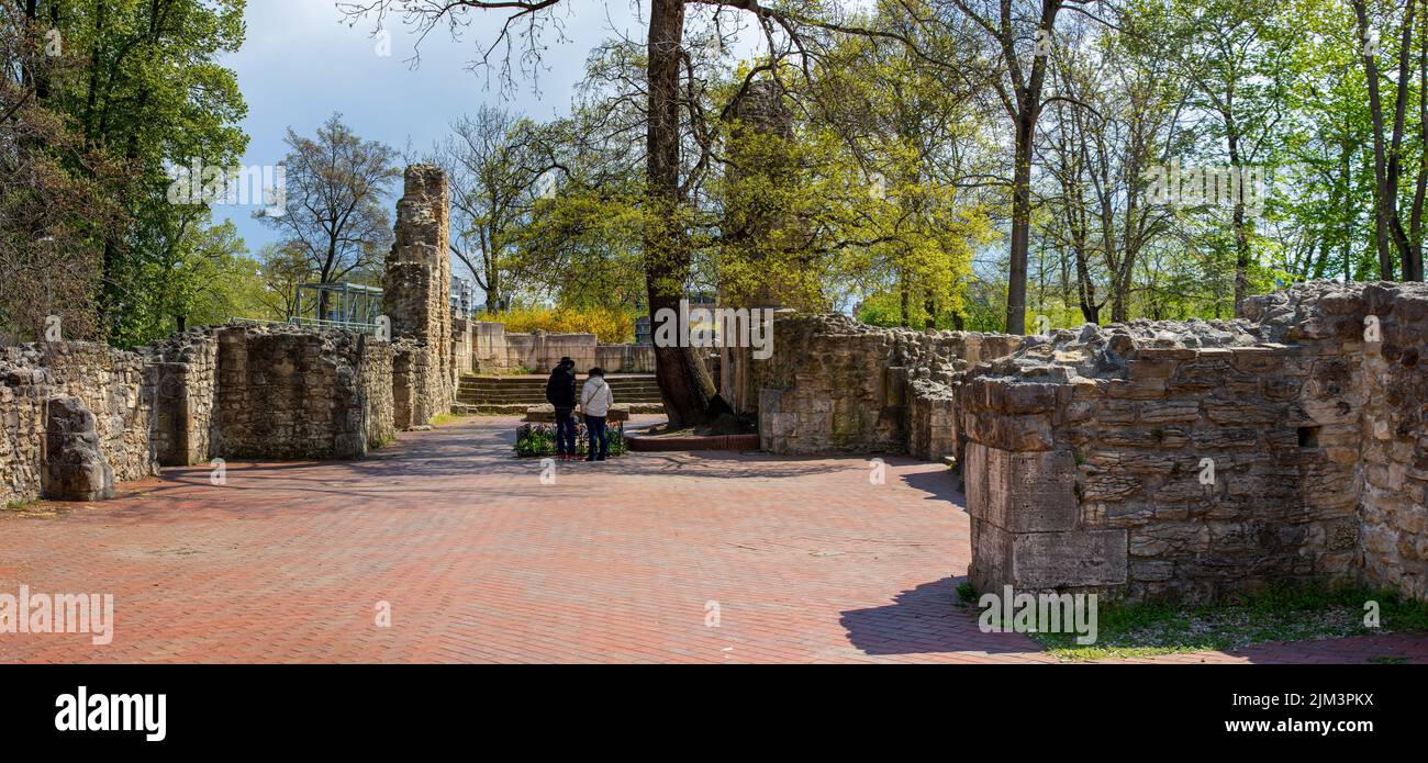 The ruins of the Dominican monastery on Margaret Island in Budapest ...