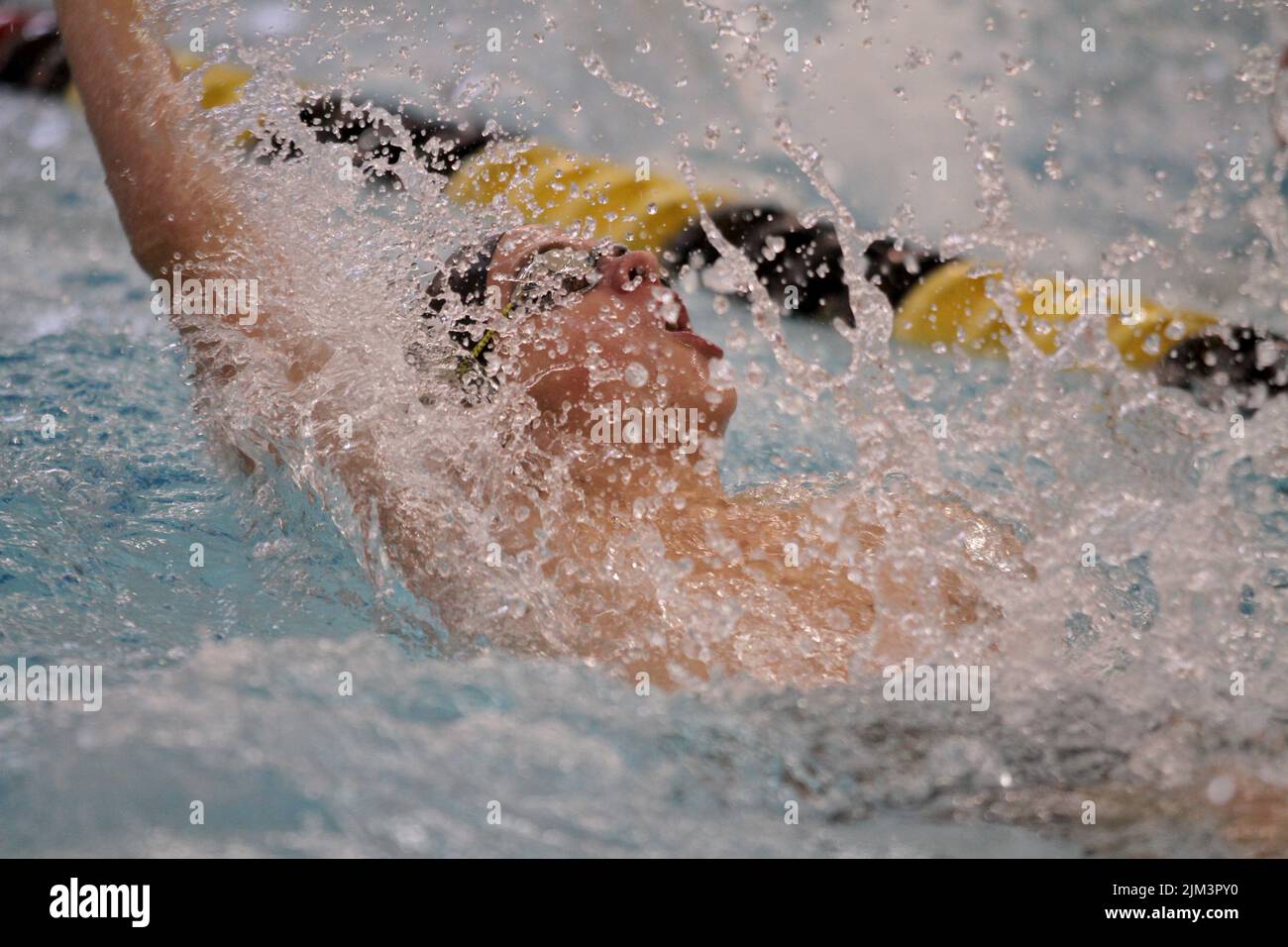 Swimmer backstroke race hi-res stock photography and images - Alamy