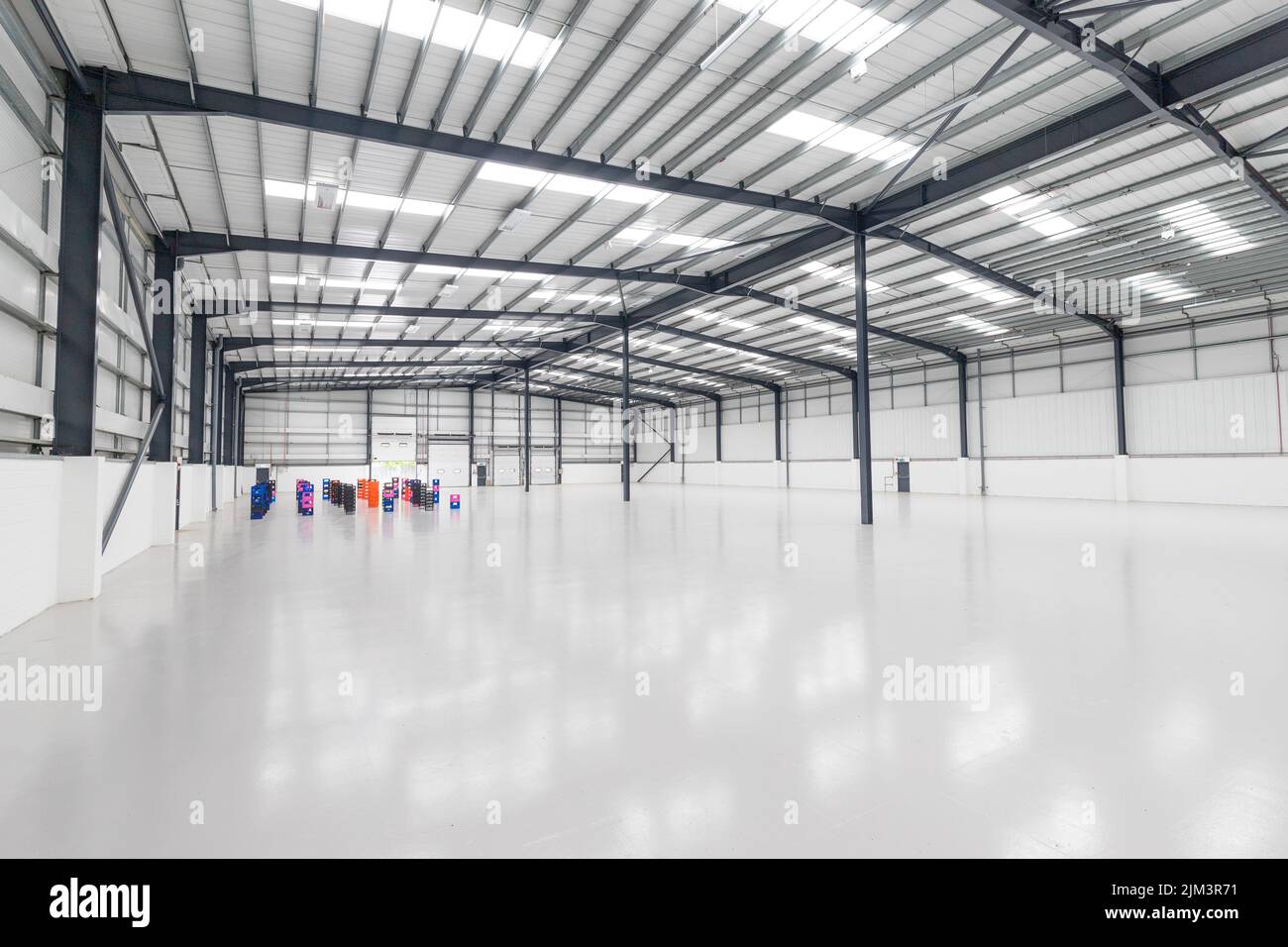 Interior of a brand-new industrial site, warehouse, near London, United ...