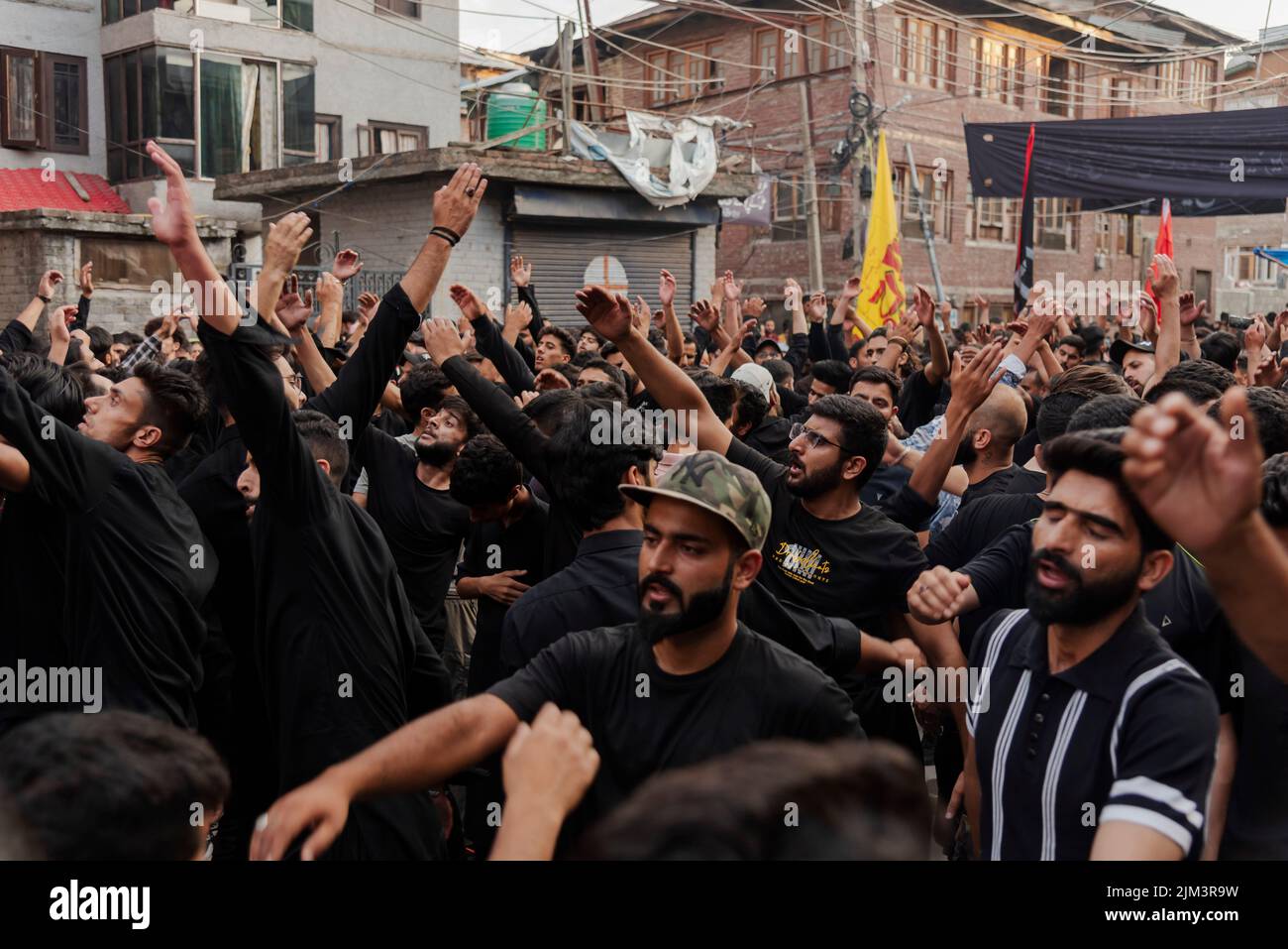 Shia Muslims beat their chests during a religious procession on the 5th ...