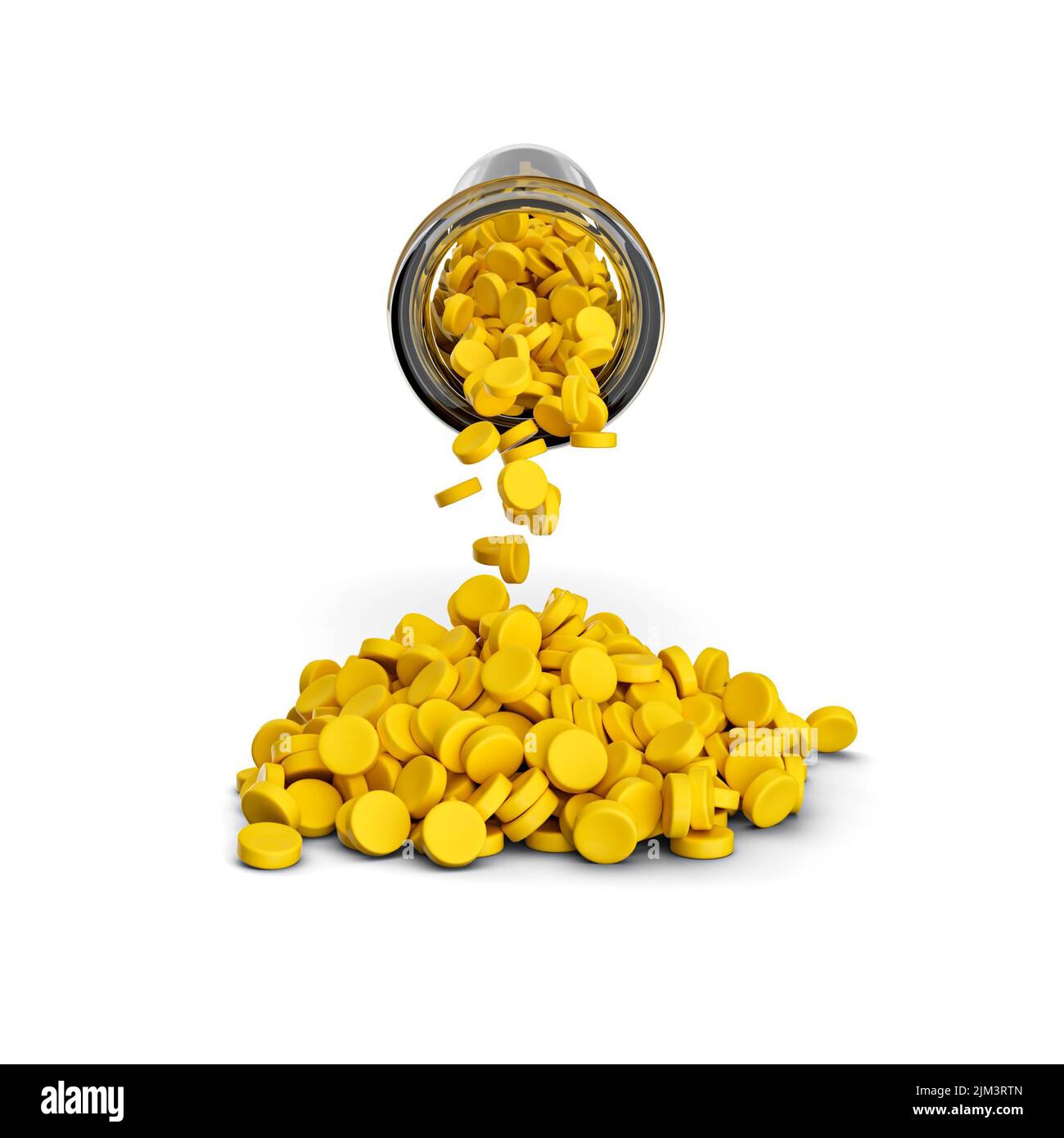 A 3D illustration of plastic raw materials in granules for industry ...