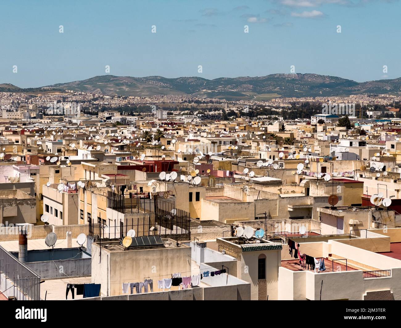 Aerial view over an urban neighborhood in Morocc Stock Photo - Alamy