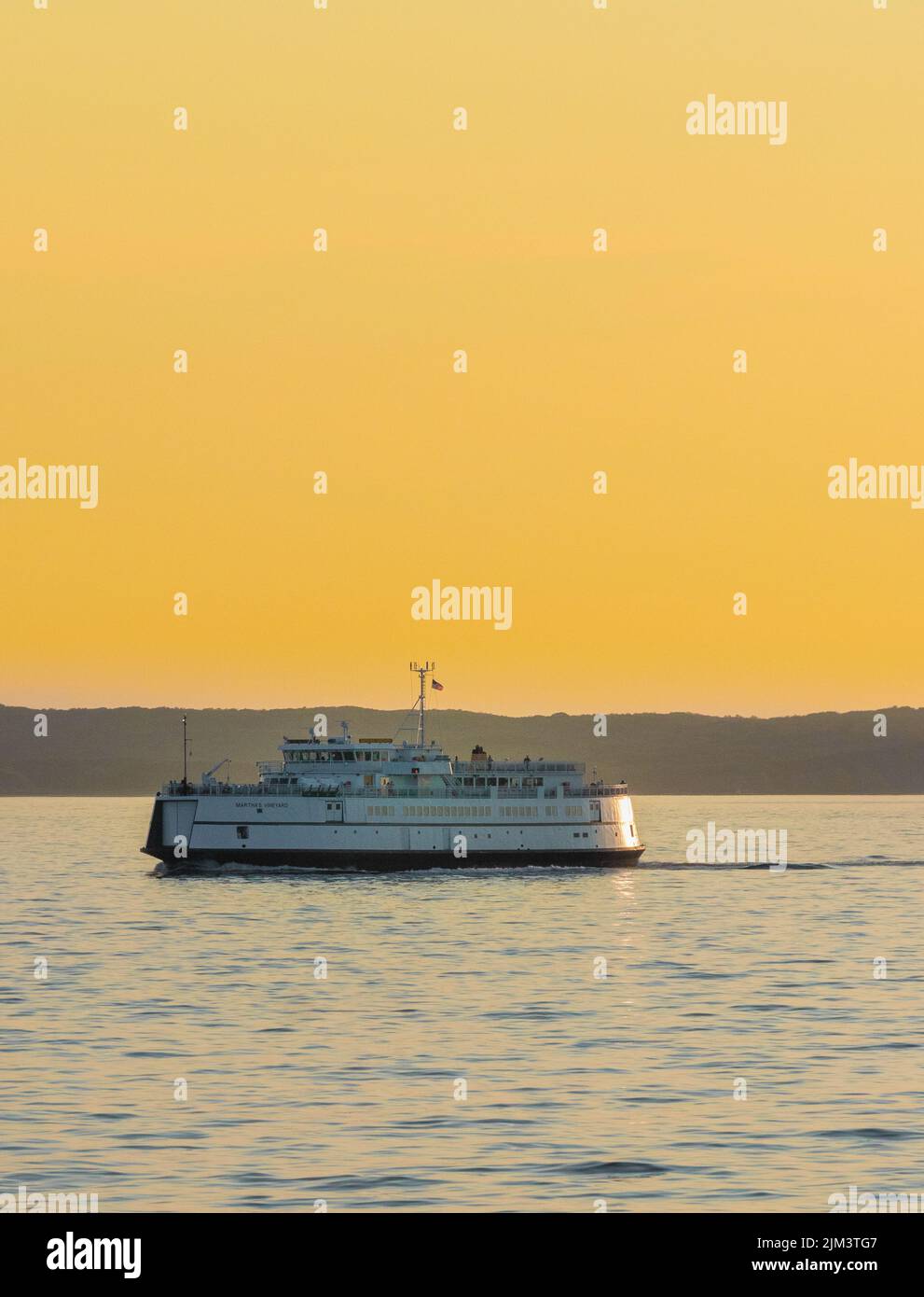 A ferry boat sailing in the ocean between Martha's Vineyard and Cape ...