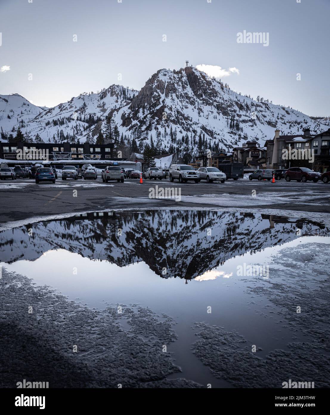 A beautiful view of Sierra Nevada Mountains against blue sky with ...