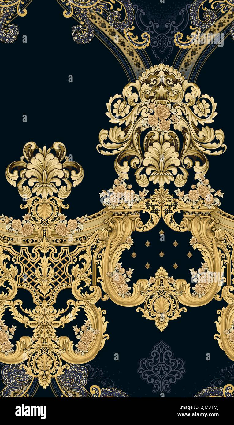 A beautiful seamless pattern in baroque style Stock Photo - Alamy