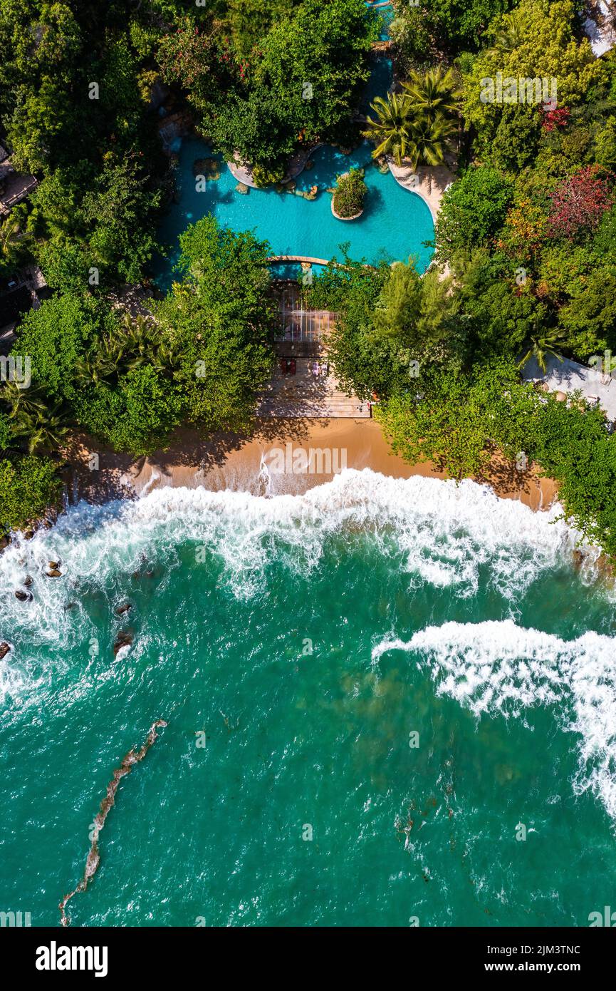 Aerial view of Thong Nai Pan Beach in Koh Phangan, Thailand Stock Photo ...
