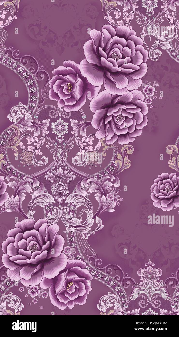 A beautiful seamless pattern in baroque style Stock Photo - Alamy