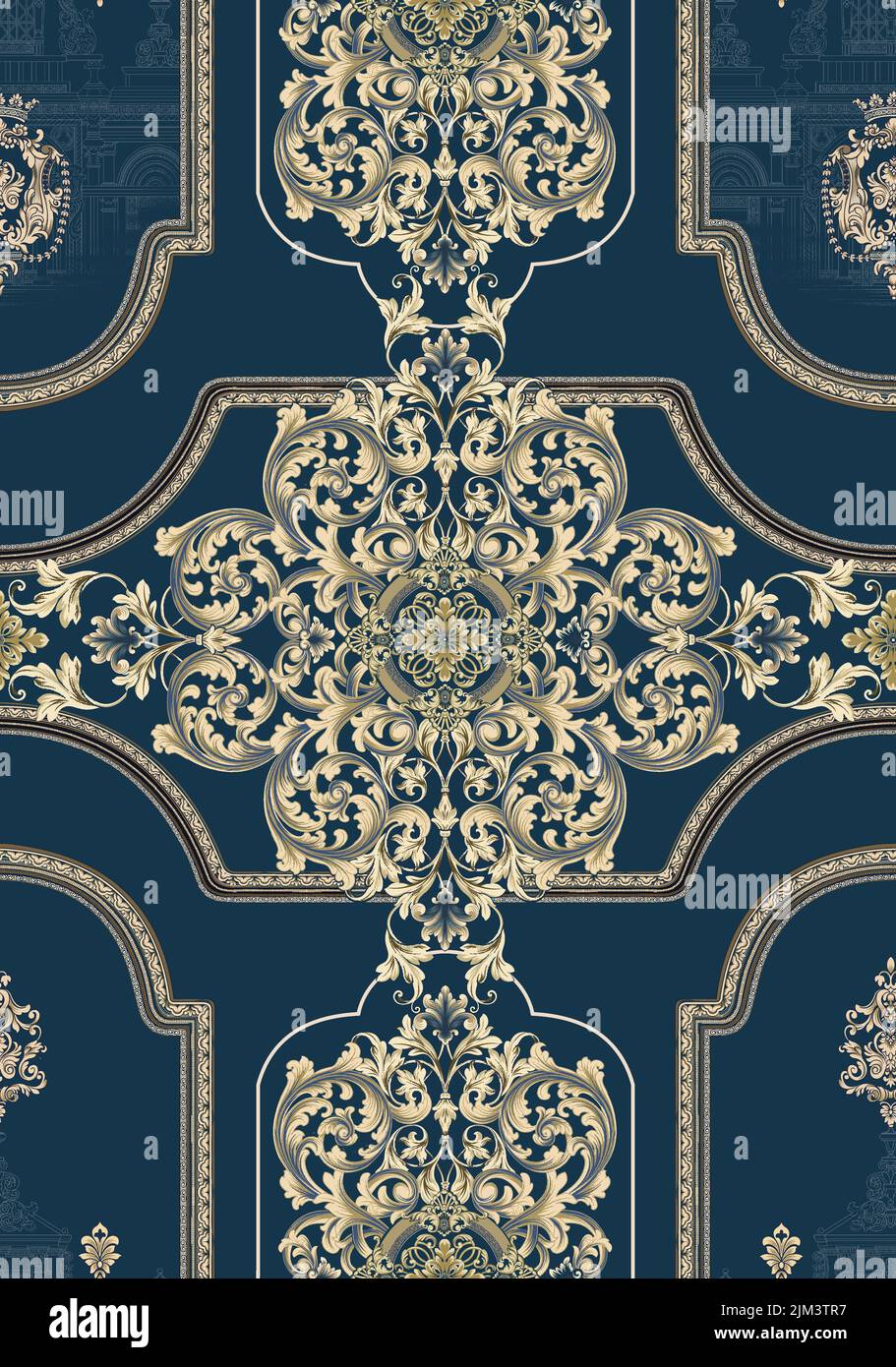 A beautiful seamless pattern in baroque style Stock Photo - Alamy