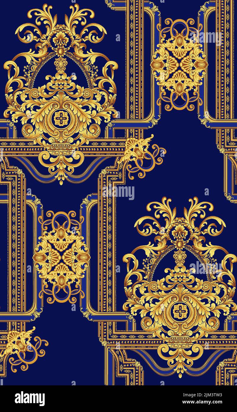 A beautiful seamless pattern in baroque style Stock Photo - Alamy