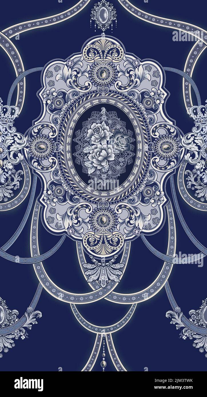 A beautiful seamless pattern in baroque style Stock Photo - Alamy