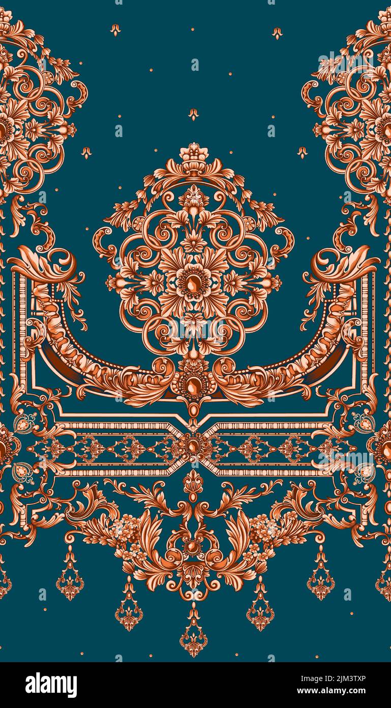 A beautiful seamless pattern in baroque style Stock Photo - Alamy