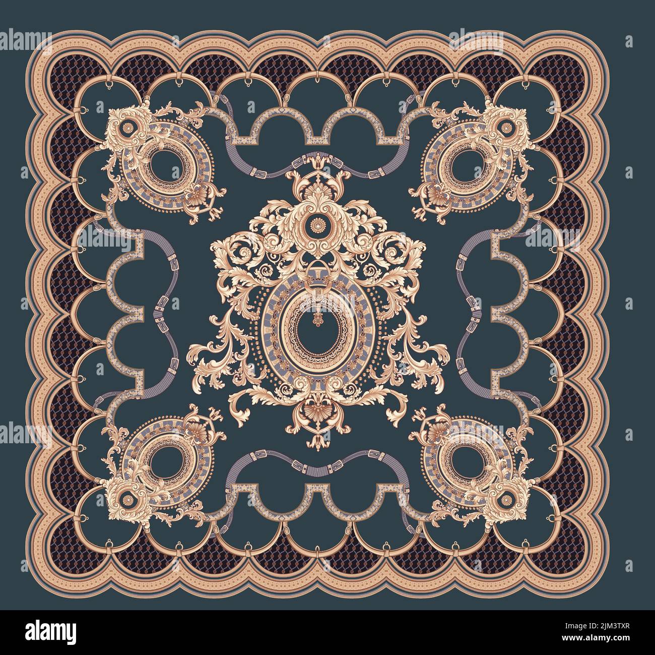 A beautiful seamless pattern in baroque style Stock Photo - Alamy