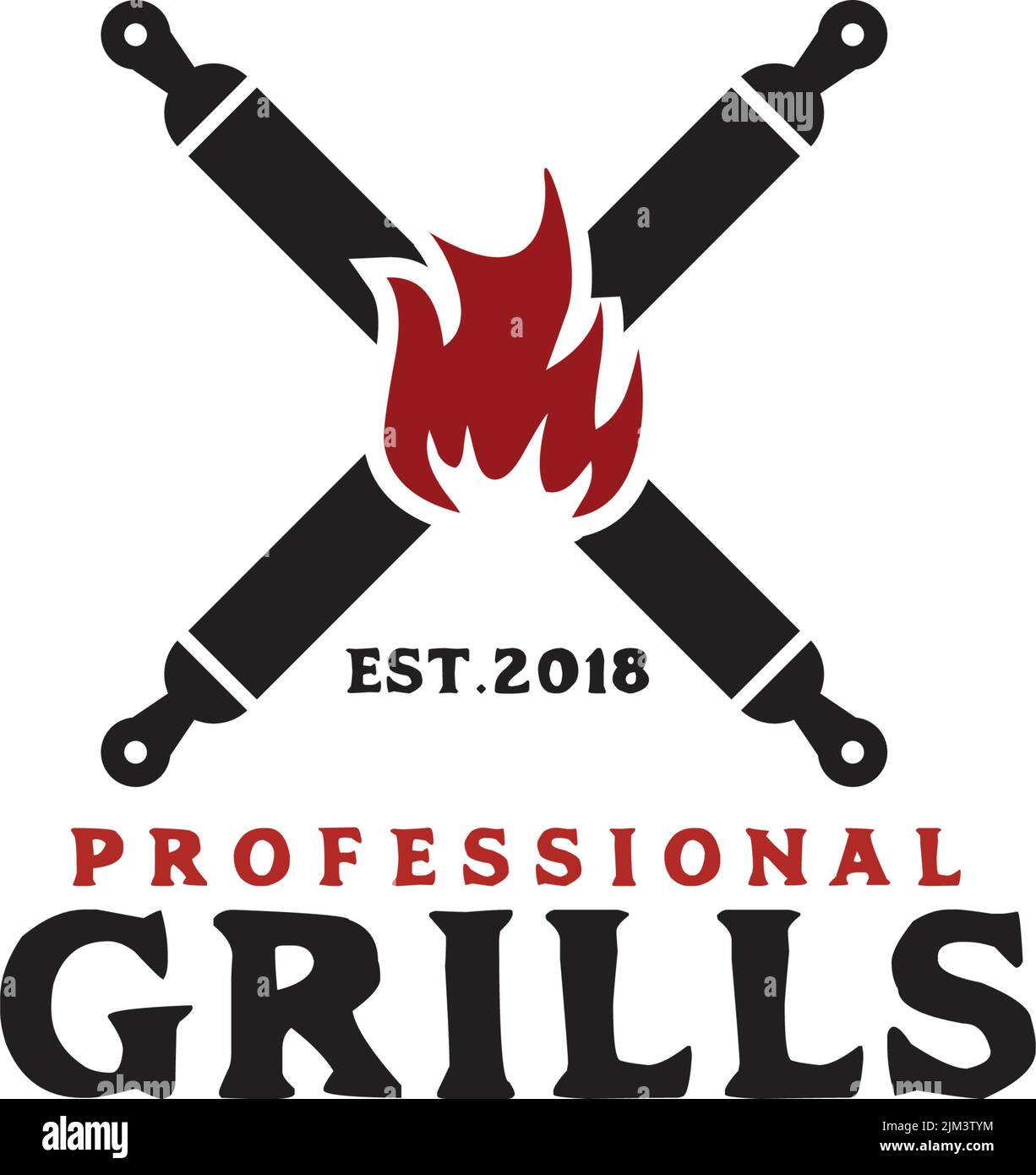 Grills barbeque restaurant logo design inspiration vector template ...