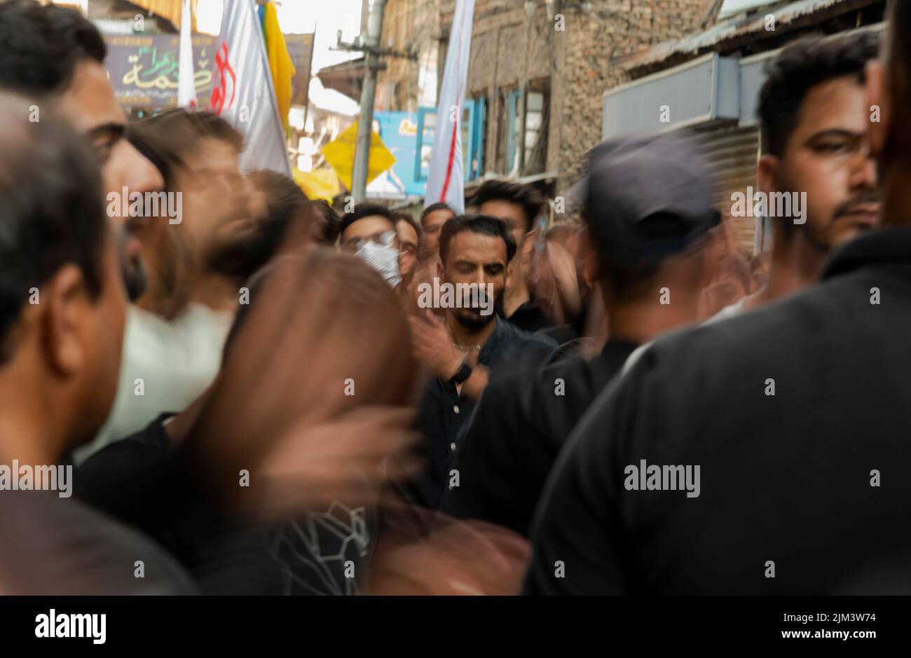 Srinagar, India. 04th Aug, 2022. Shia Muslims beat their chests during ...