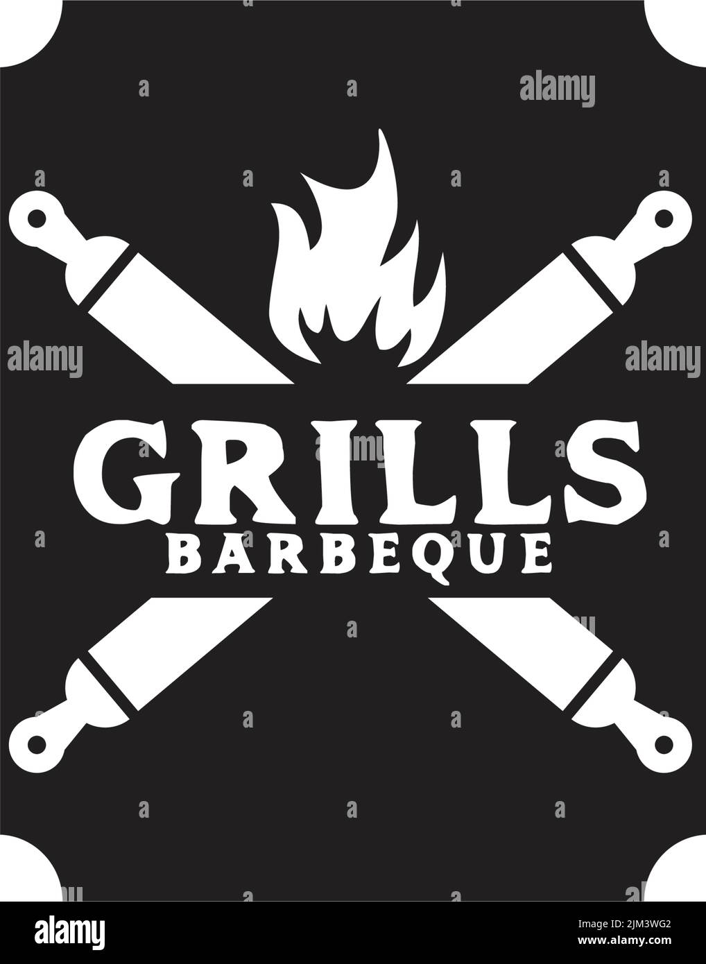 Grills barbeque restaurant logo design inspiration vector template ...