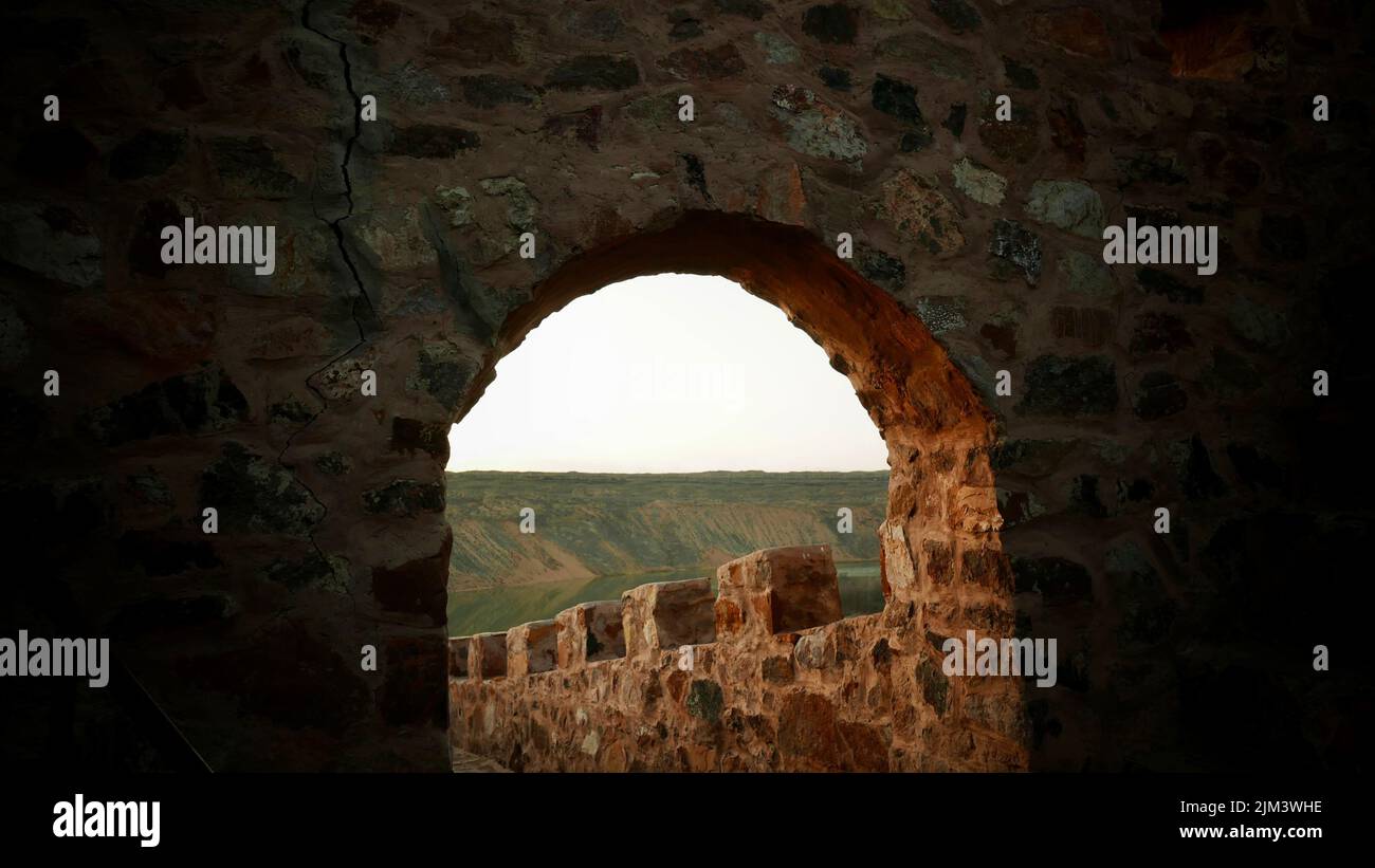 The Great Wall of China shot from an arch on the wall Stock Photo - Alamy