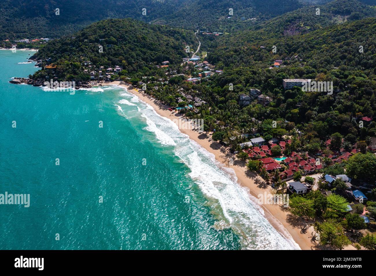 Aerial view of Thong Nai Pan Beach in Koh Phangan, Thailand Stock Photo ...