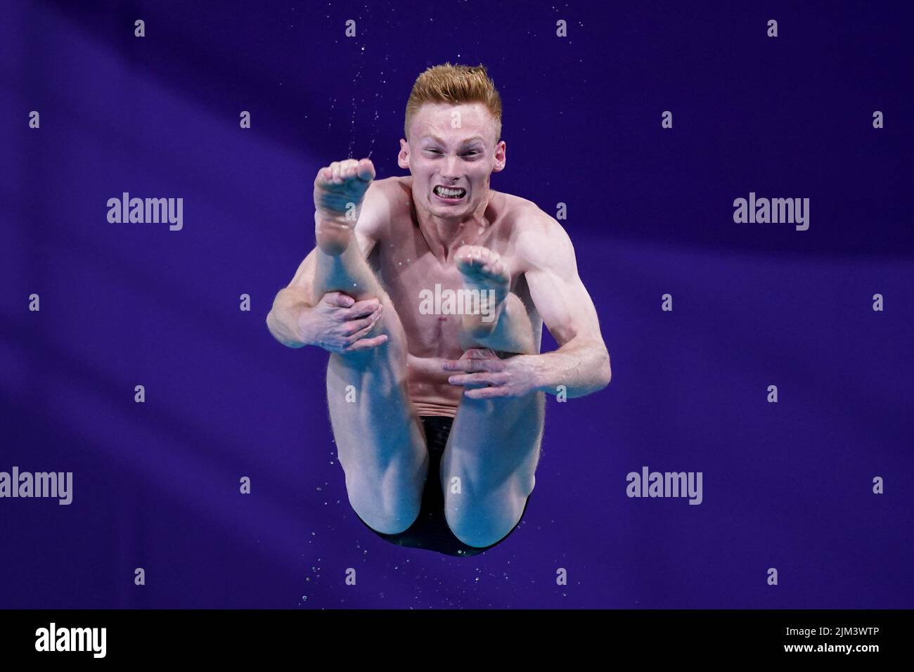 New Zealand’s Liam Stone in action during the Men’s 1m Springboard ...