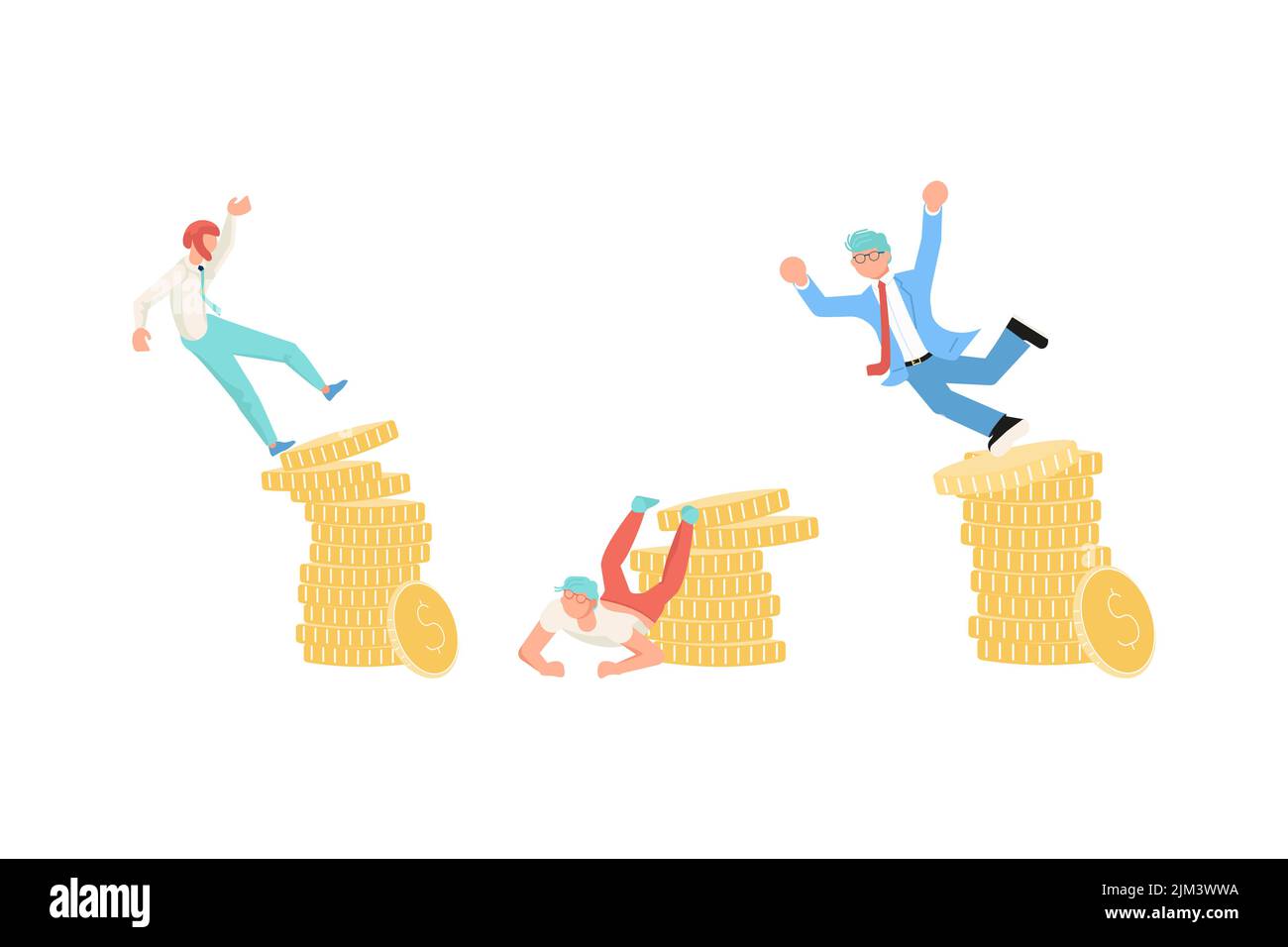 Concept of drop income and loss of savings during the economic crisis ...