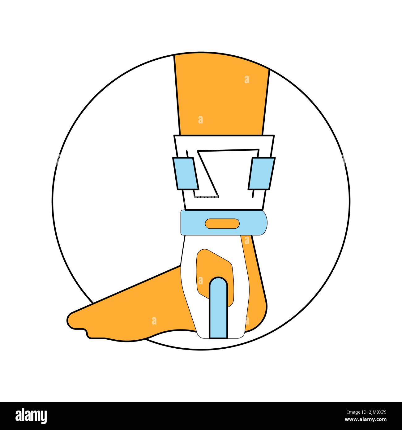 Round template health care icon, prosthetic leg symbol, medical design ...