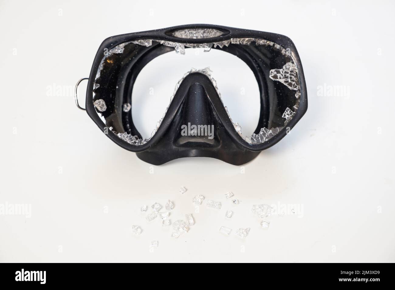 A broken swimming mask isolated on a white background Stock Photo - Alamy