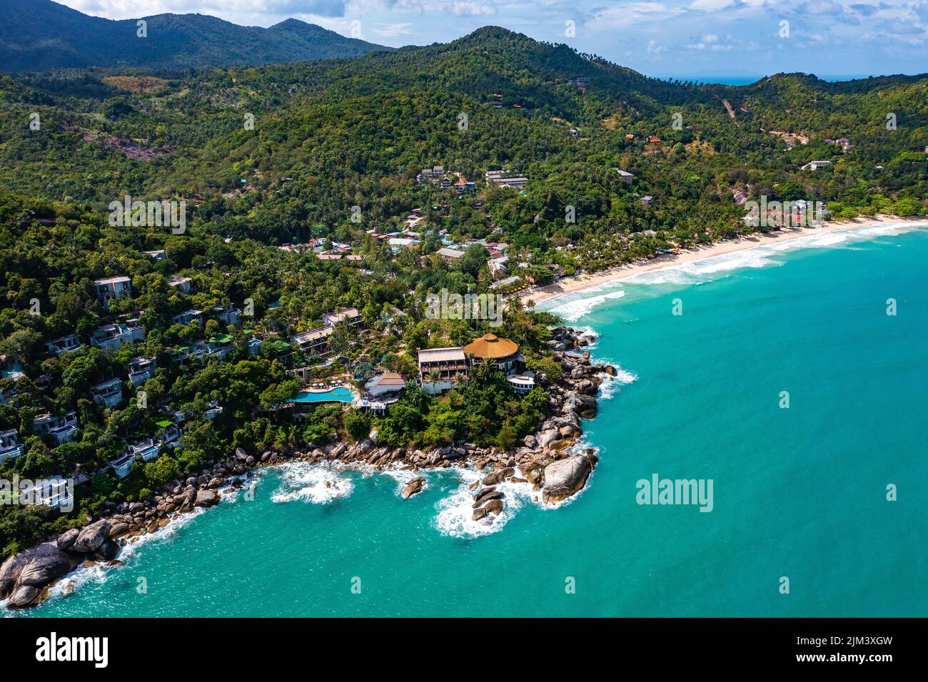 Aerial view of Thong Nai Pan Beach in Koh Phangan, Thailand Stock Photo ...