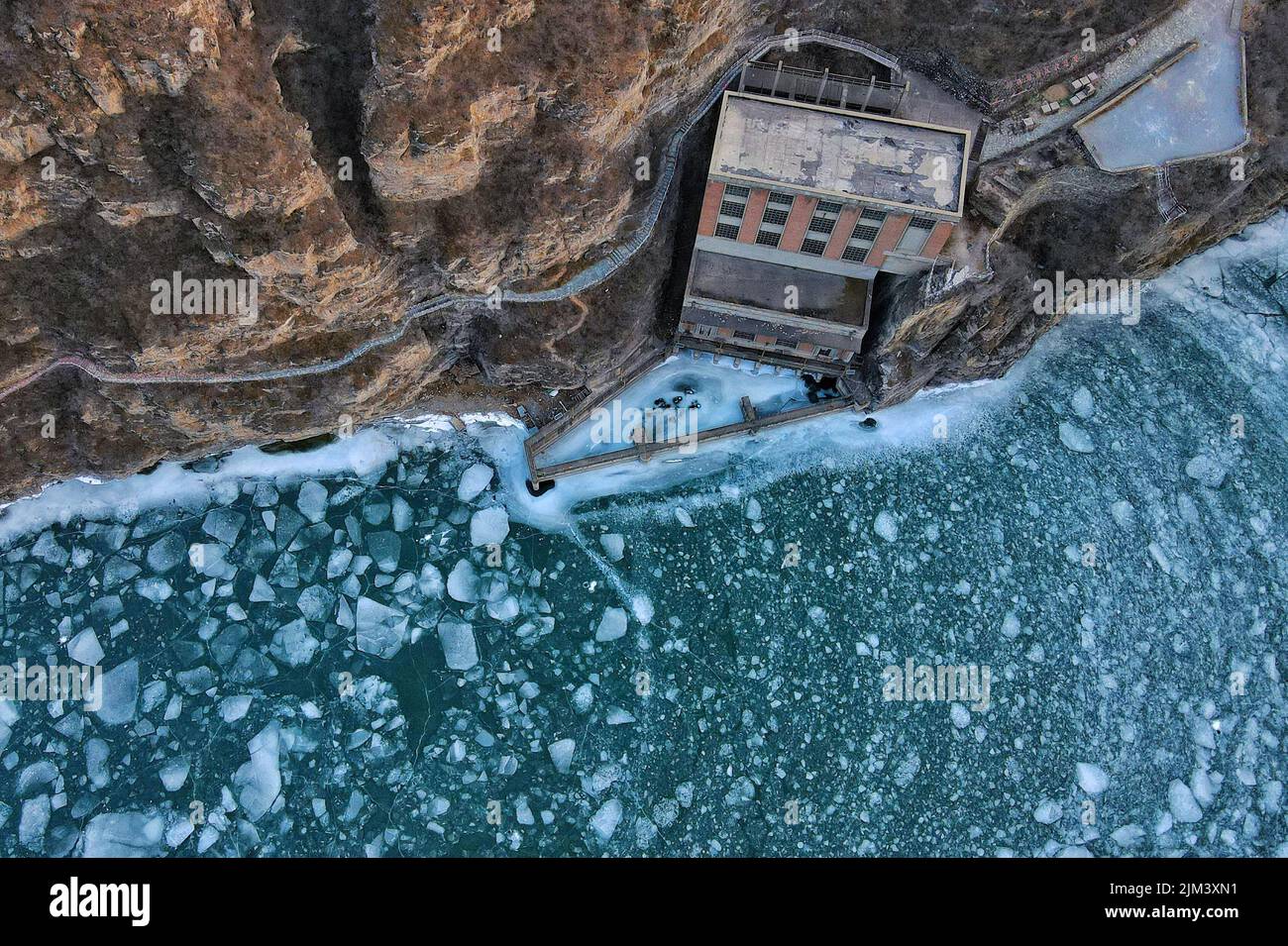 An aerial view of winter reservoir in Beijing, China Stock Photo - Alamy