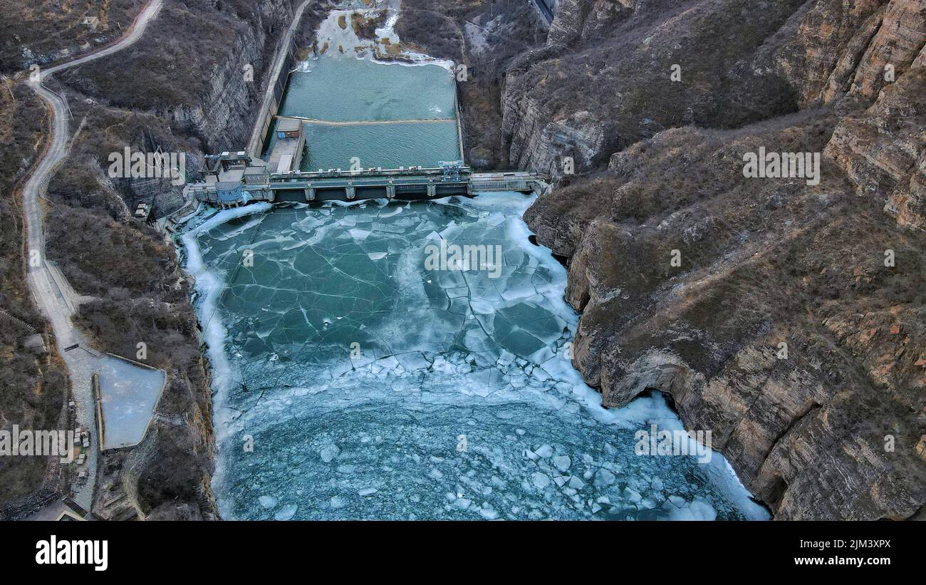 An aerial view of winter reservoir in Beijing, China Stock Photo - Alamy