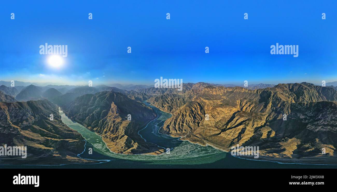 An aerial view of mountains and rivers in Pearl Lake, China Stock Photo ...