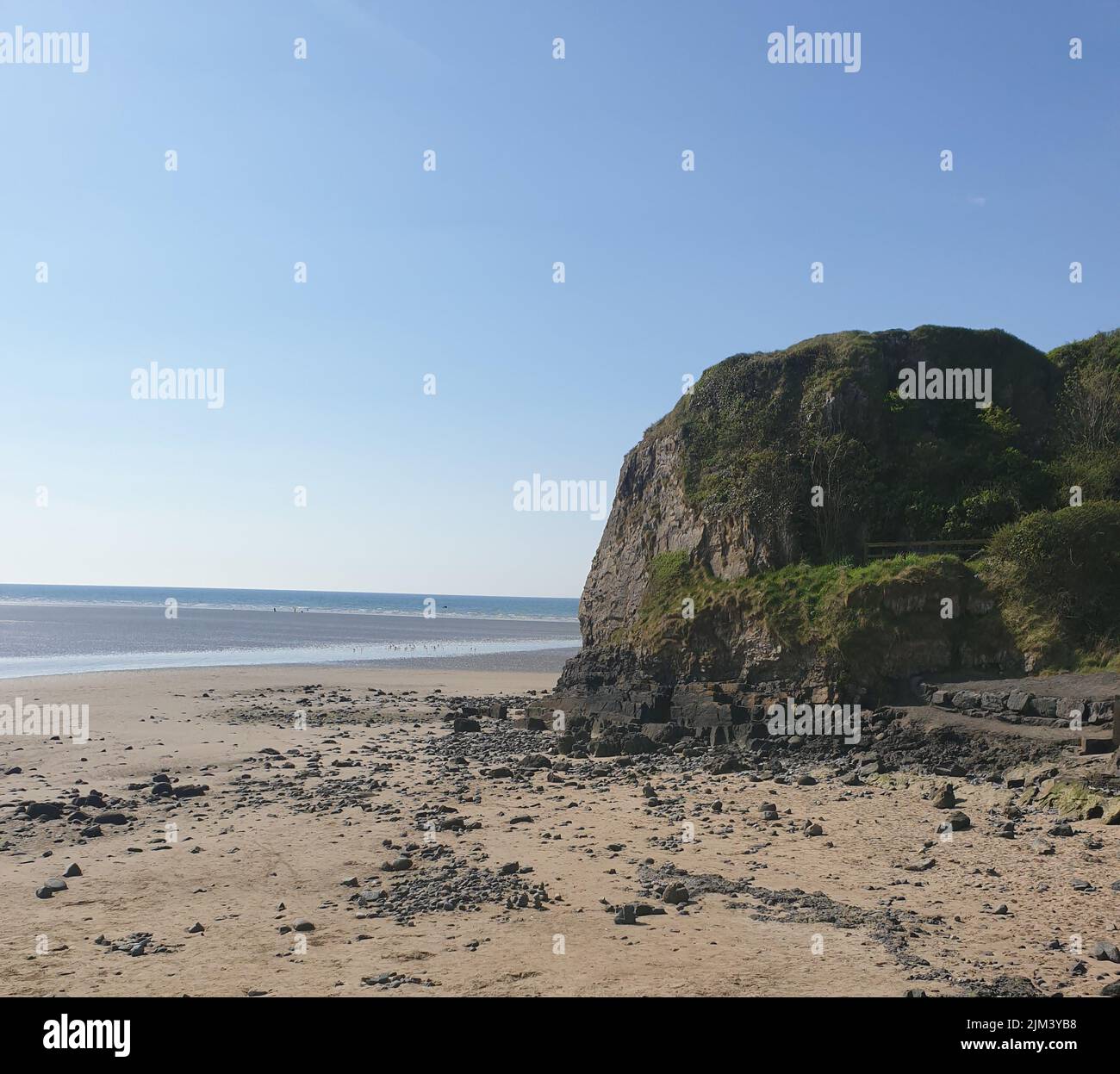 A scenic view of the Pendine beach in Carmarthen, South Wales, UK Stock ...