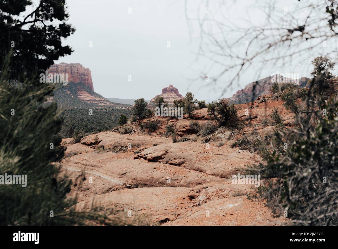 A view of Sedona, a city located on both sides of the border between ...
