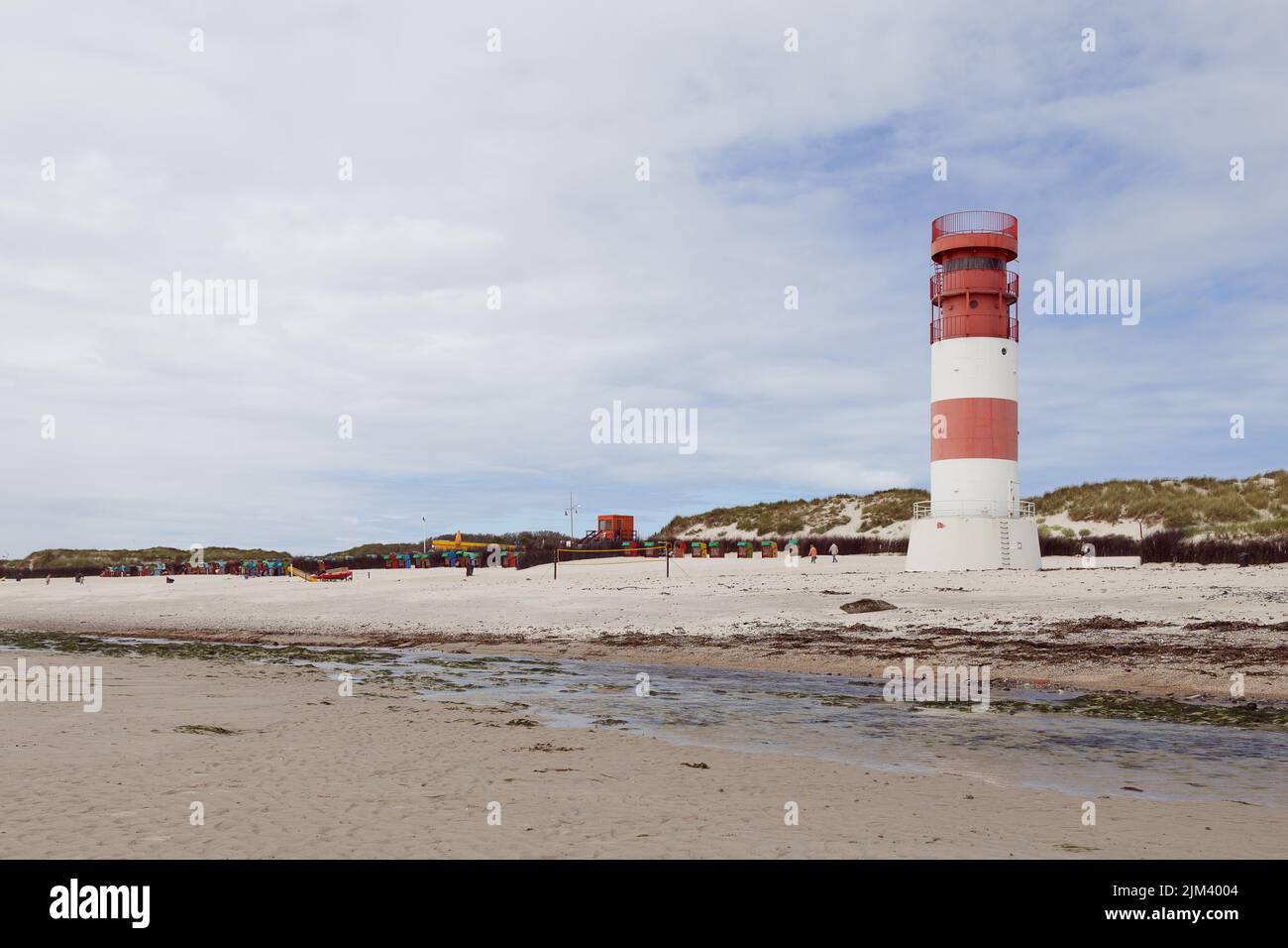 The Heligoland Dune Lighthouse in Germany under the bright sunlight ...