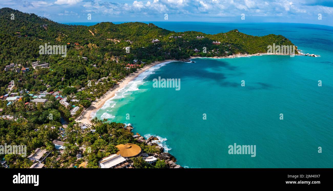 Aerial view of Thong Nai Pan Beach in Koh Phangan, Thailand Stock Photo ...