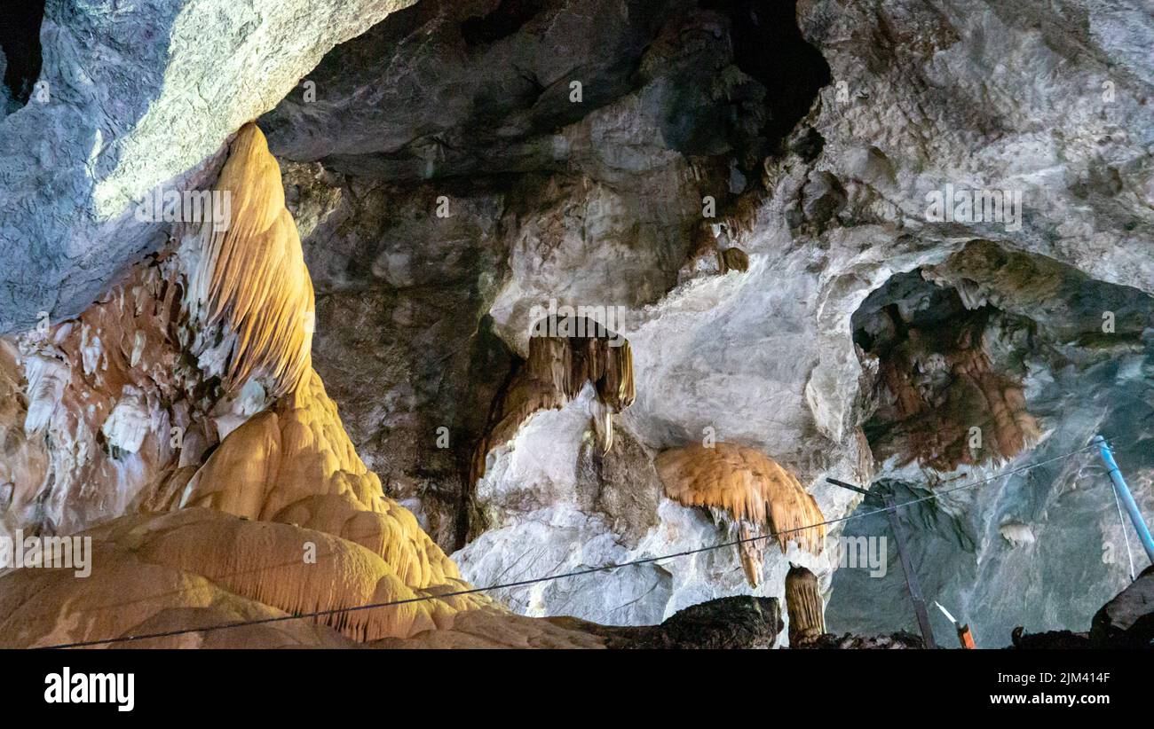 stalactites in the great and beautiful Sadan Cave in Hpa-An, Myanmar ...
