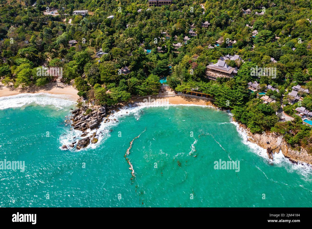 Aerial view of Thong Nai Pan Beach in Koh Phangan, Thailand Stock Photo ...